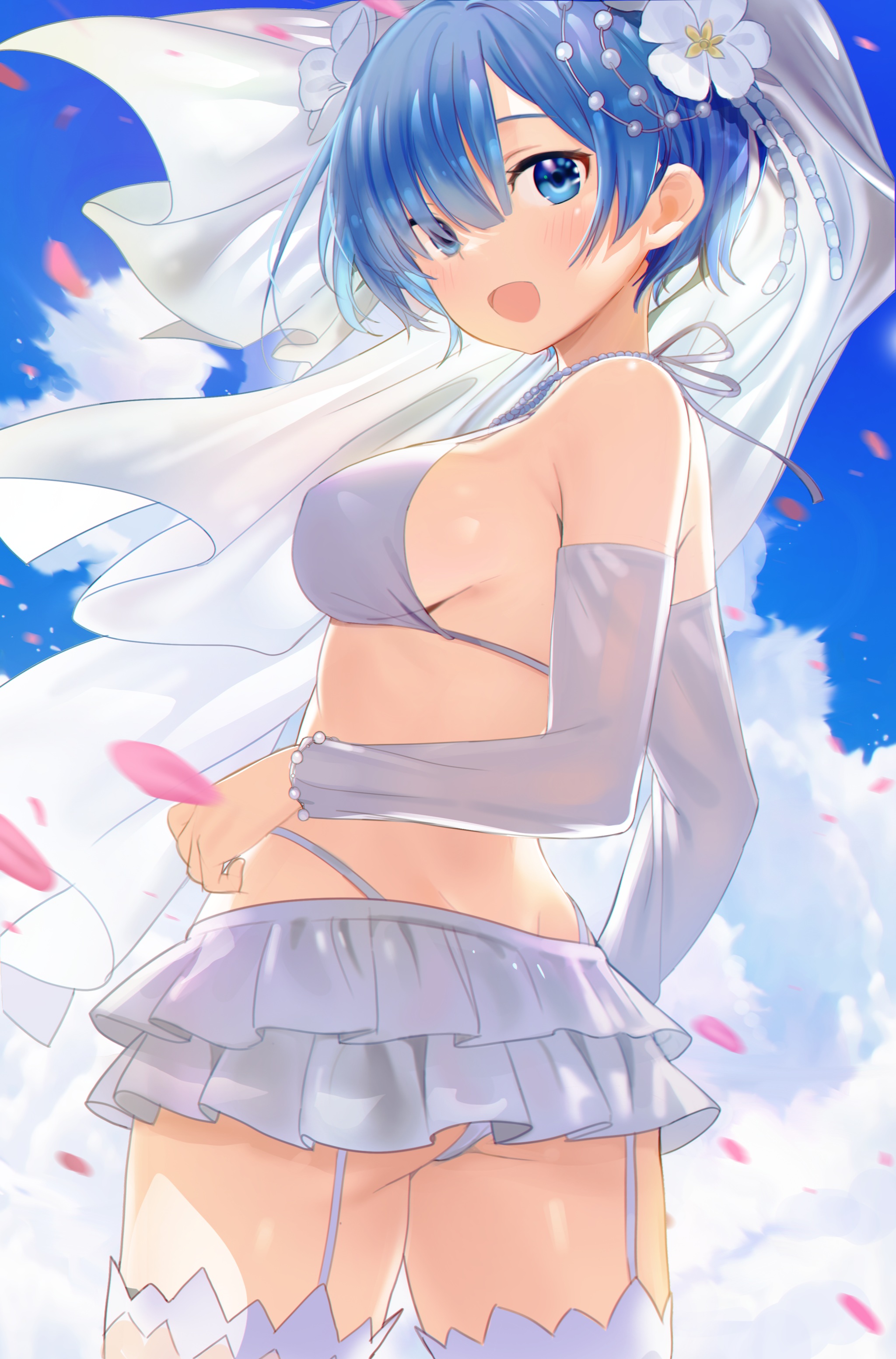 seicoh re zero kara hajimeru isekai seikatsu rem (re zero) bikini stockings swimsuits thighhighs ...